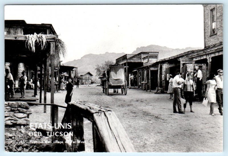 RPPC OLD TUCSON, Arizona AZ ~ Western STREET SCENE c1960s~ 4"x6" French ...