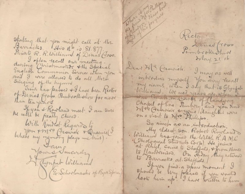 WW1 1916 Military Letter From Sheffield Collection Welsh RAMC | Topics ...