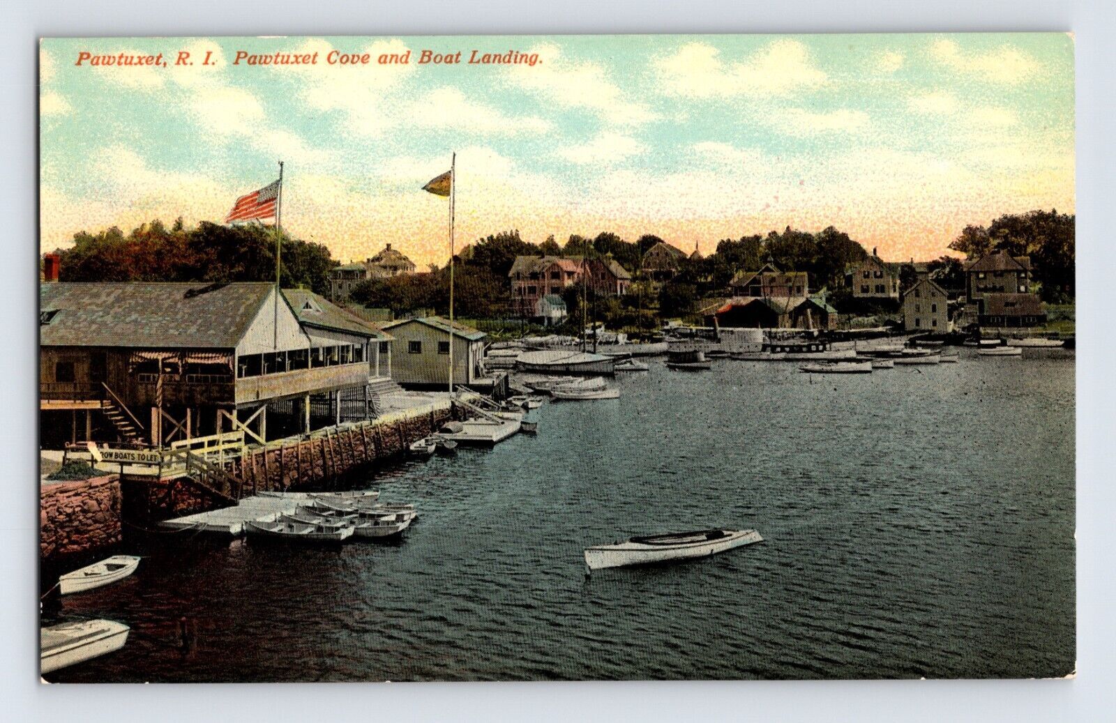 Postcard Rhode Island Pawtuxet Cove Boat Landing 1910s Unposted Divided ...