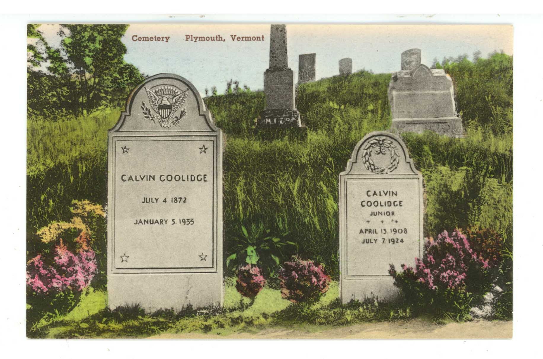 VT - Plymouth. Cemetery & Coolidge Graves | United States - Vermont ...