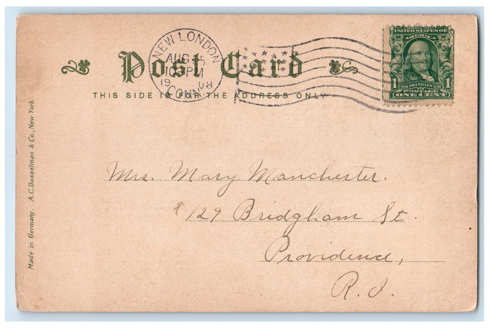 1908 Monument Of The 21st Regiment CT New London Connecticut CT Posted ...