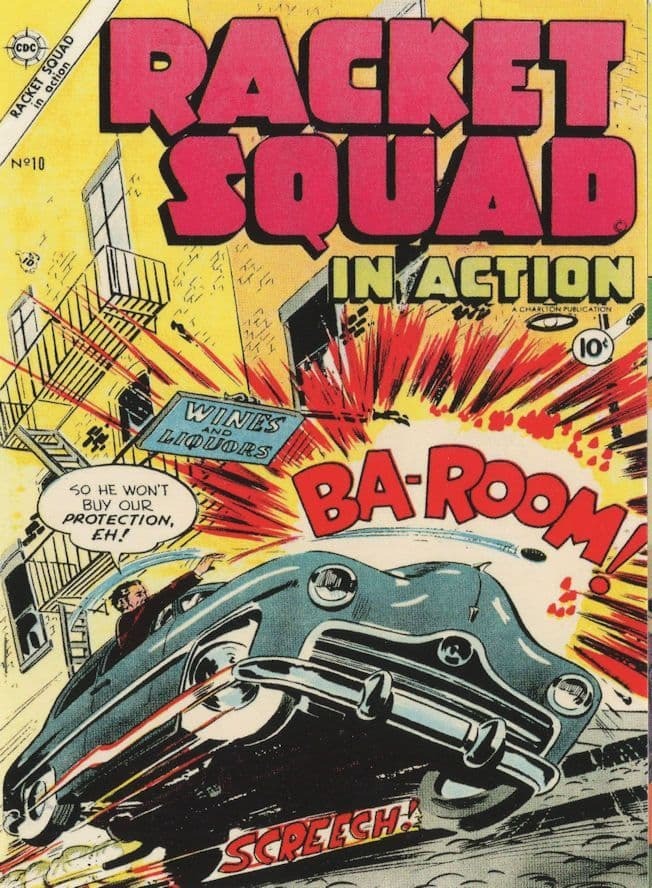 Racket Squad Mafia Classic Car Chase 1950s Comic Book Postcard | Topics ...