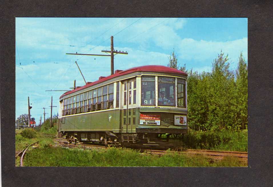 PQ QC Former Montreal Tramway Trolley Railroad Car Quebec Canada Carte ...