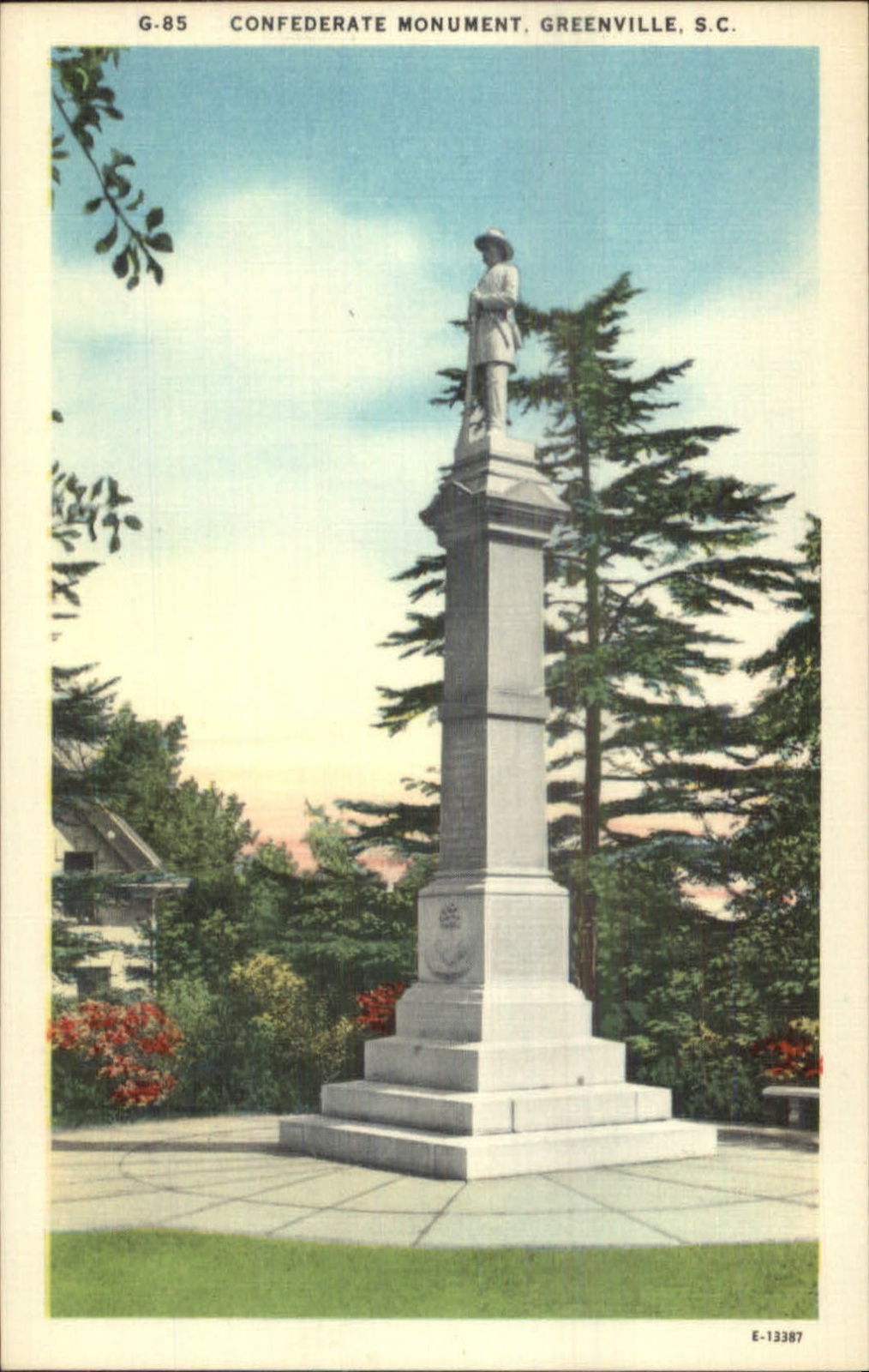 Civil War Confederate Monument Greenville SC Postcard | United States ...