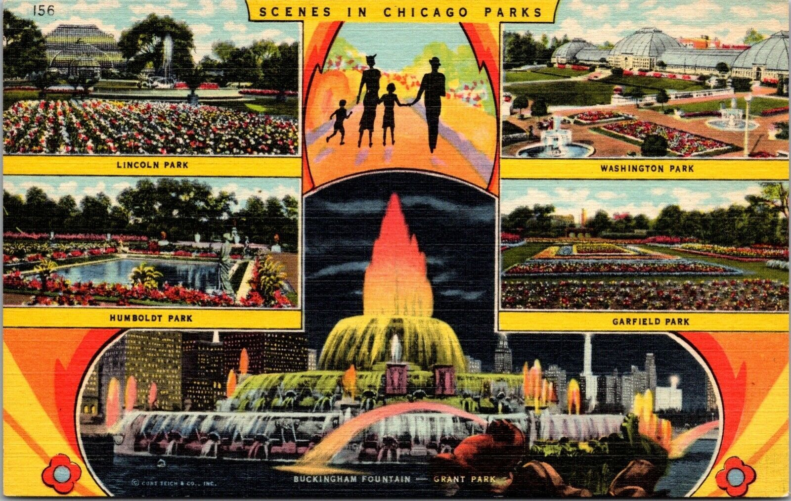 Linen Postcard Multiple Scenes of Parks in Chicago, Illinois~138458 ...