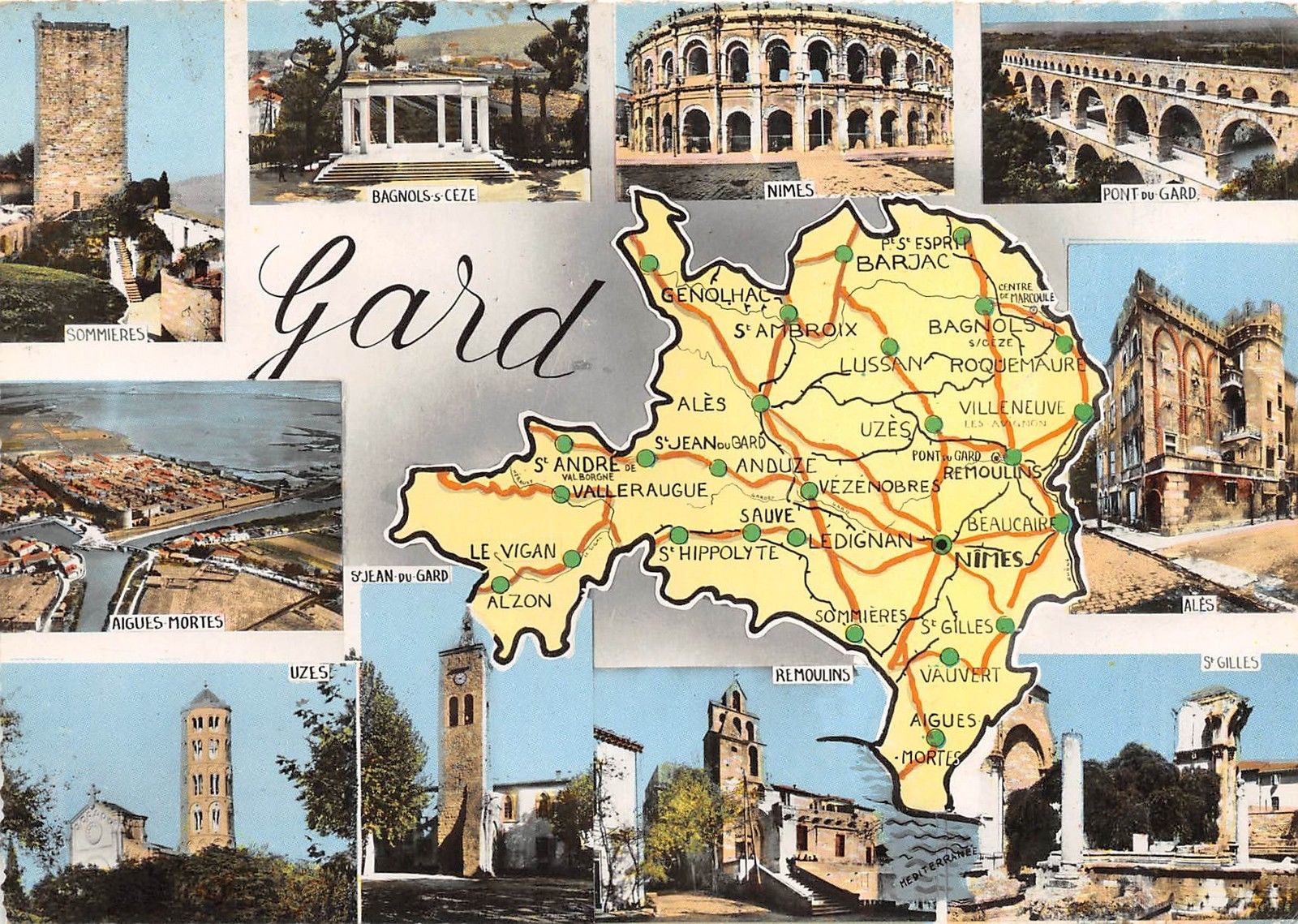 BR30075 Gard map cartes geographiques France | Europe - France - Other ...