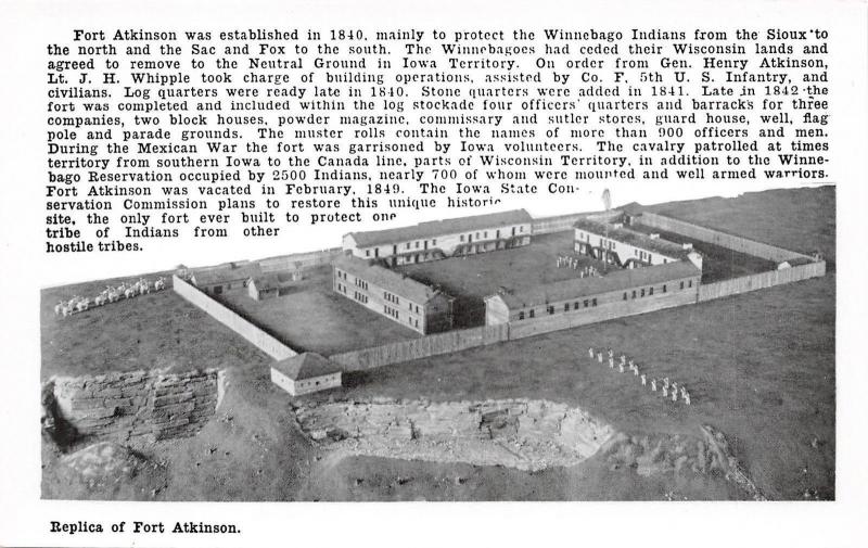 Fort Atkinson Iowa~Replica Of Fort Atkinson~Real Photo Postcard 1960s ...