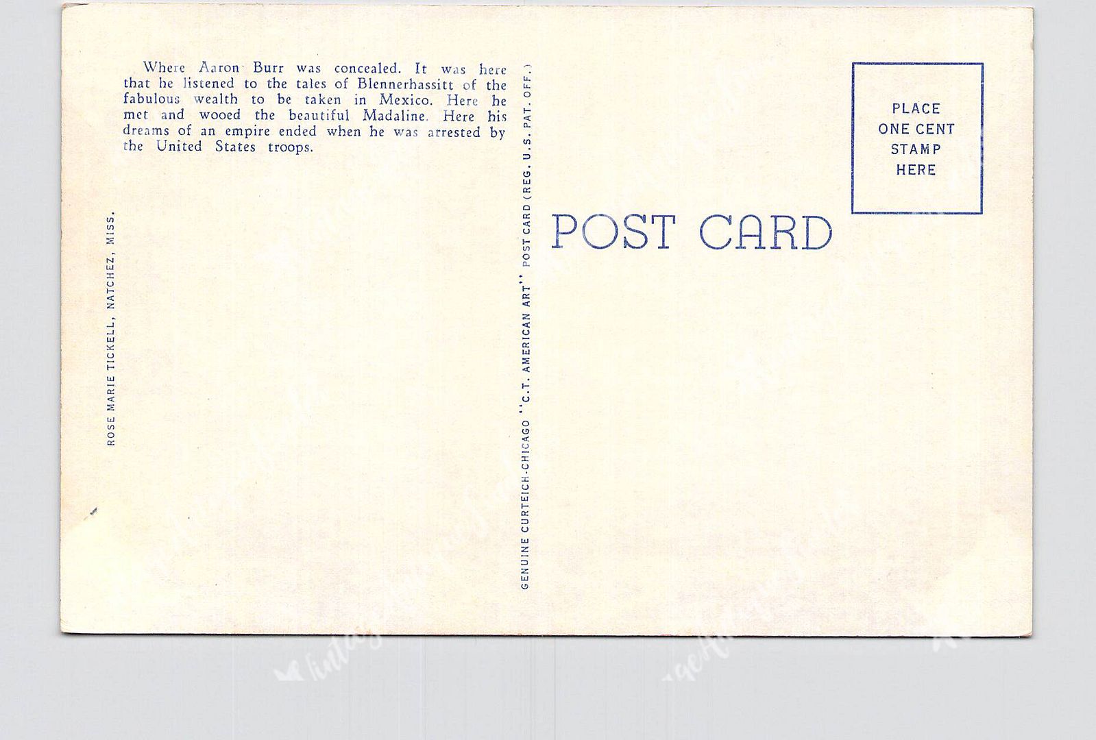 PPC Postcard MS Mississippi Natchez Windy Hill Manor Exterior Aaron ...