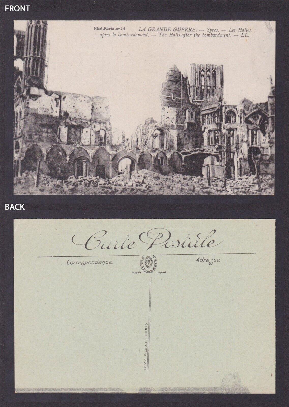 BELGIUM, Postcard, Ypres, The Halls after the bombardment, WWI ...
