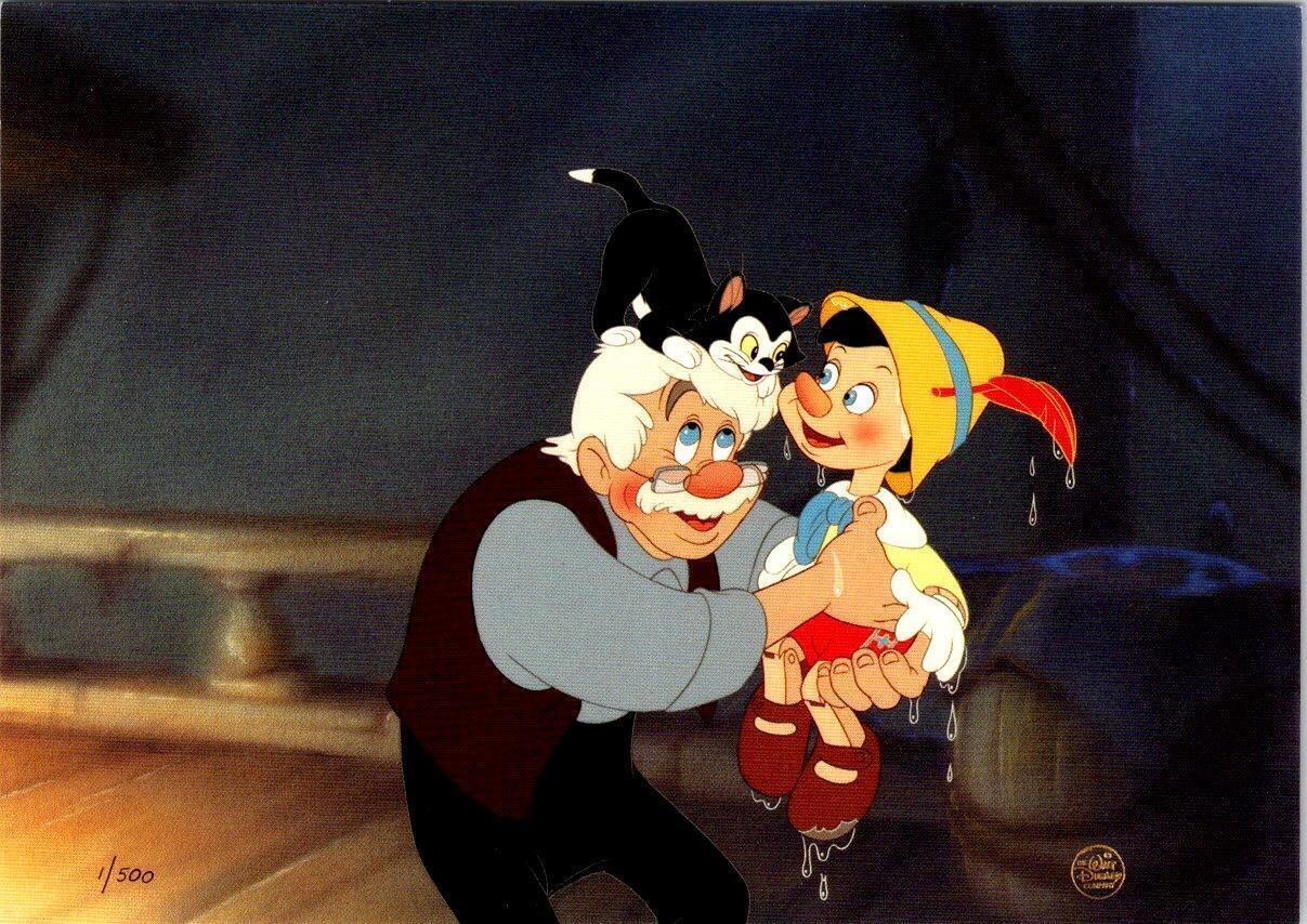 Walt Disney Animation PINOCCHIO & Geppetto~Figaro MOVIE 4X6 Advertising ...