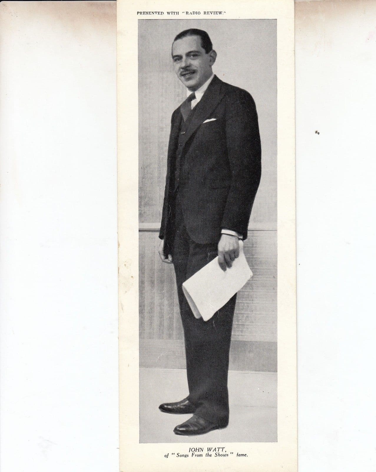 John Watt Songs From The Shows Radio Review Antique 10" x 3" Old Photo ...