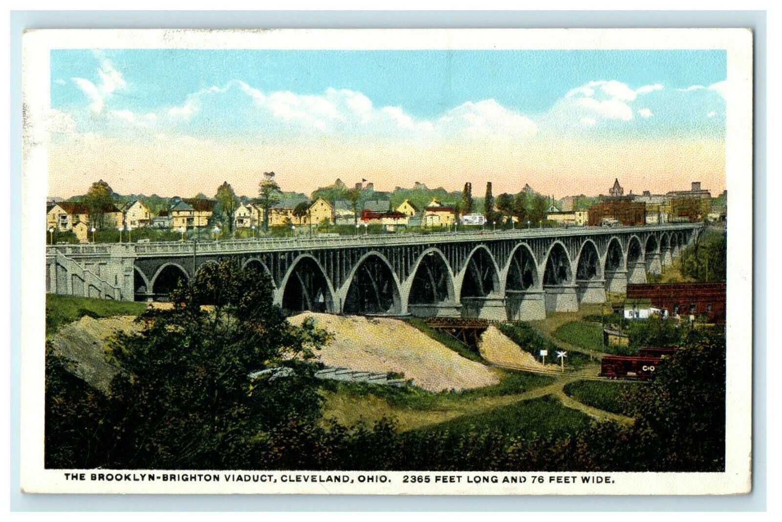 1921 The Brooklyn Brighton Bridge Viaduct Cleveland Ohio OH Vintage ...