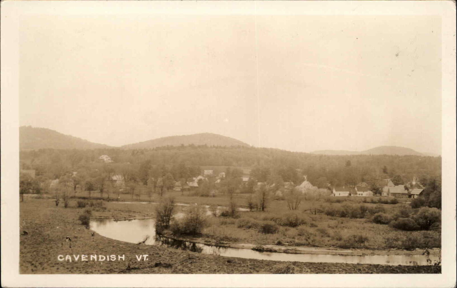 Cavendish Vermont VT Bird's Eye View c1920s-30s RPPC Real Photo ...
