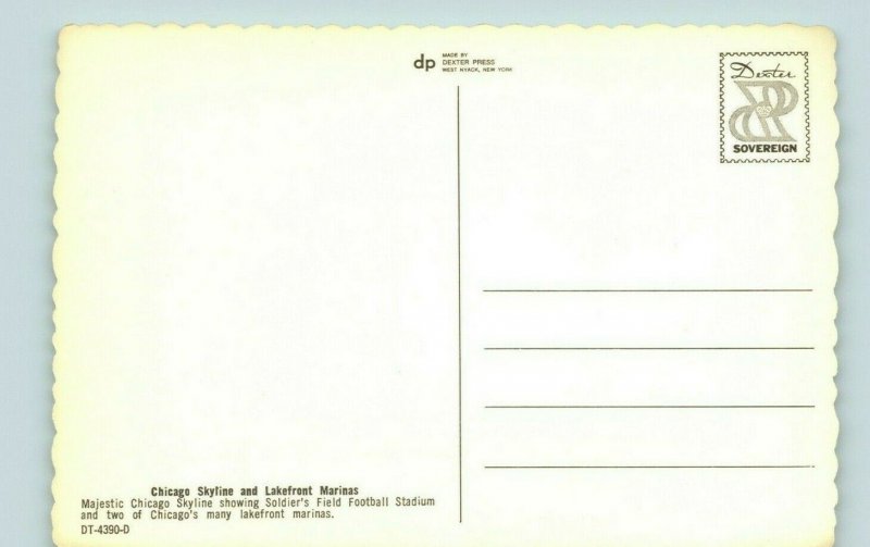 Chicago Skyline & Lakefront Marinas 1960s or 1970s? old football field ...