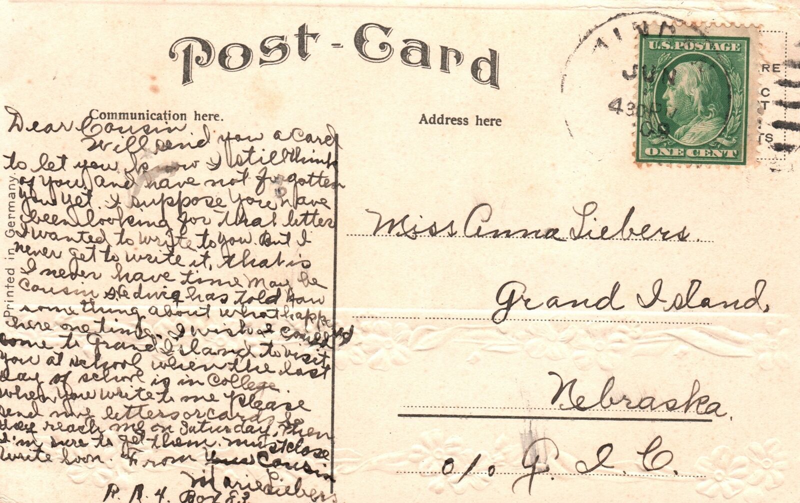 Vintage Postcard 1909 Remembrance Home Forget Me Nots Joy And Prayers ...