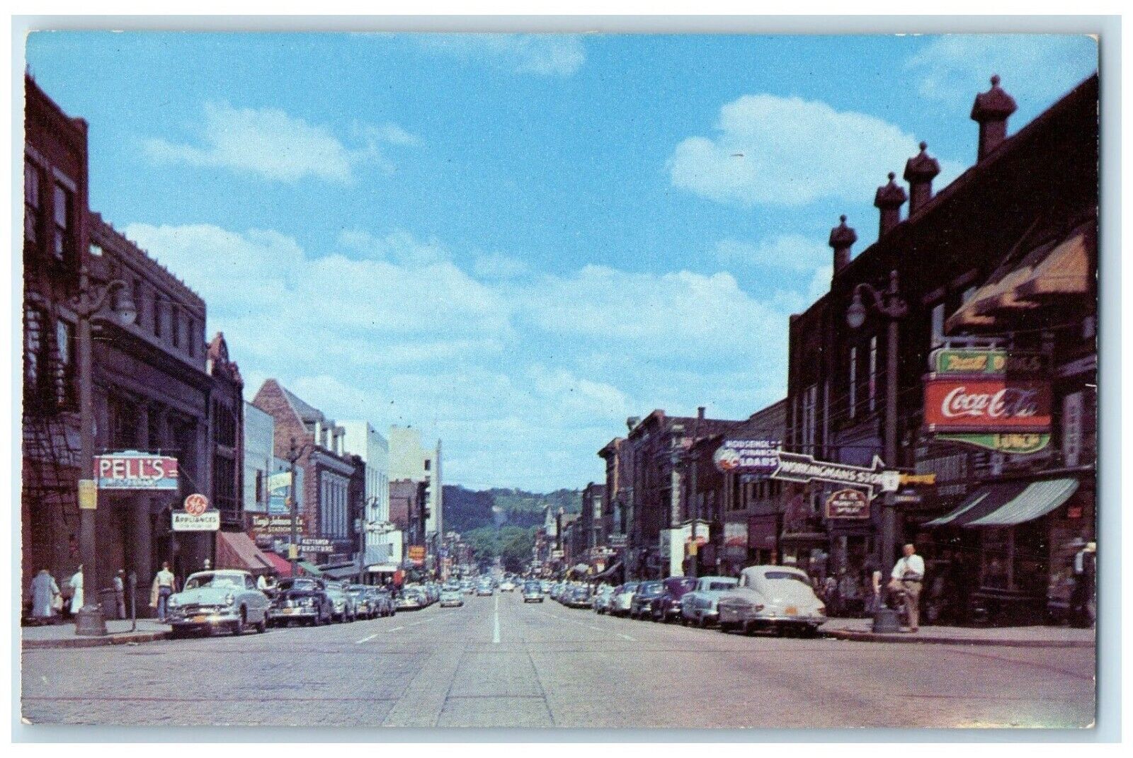 Main Street Scene Butler Pennsylvania PA Coca Cola Pell's Cars Scene ...