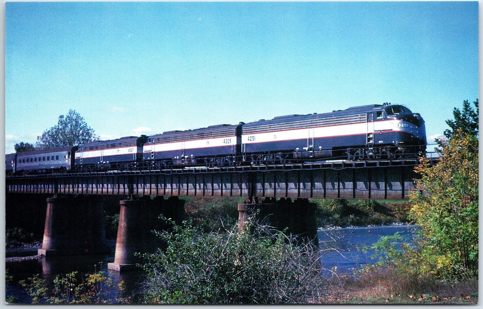 Vintage Postcard a Trio of NJ Transit E8s Pull a "Queen of the Valley ...