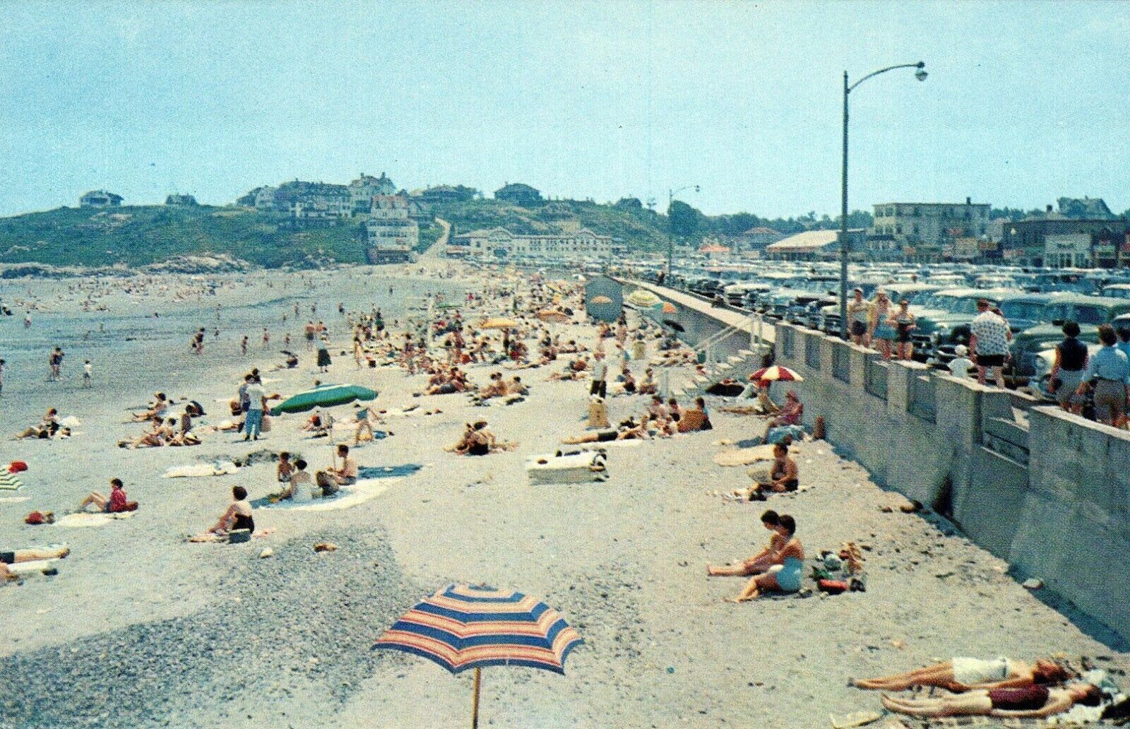 Nantasket Beach And Parking Area Nantasket Mass. Vintage Chrome Post ...