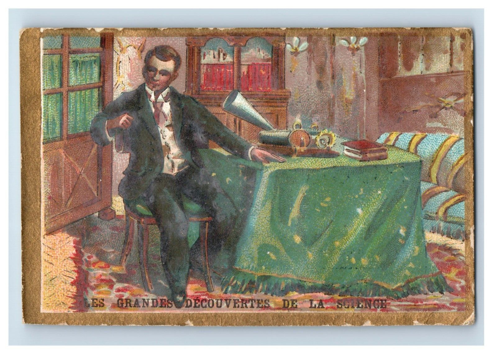 1890s French Phonograph Cylinder Record Player Chocolat Carpentier F159 ...