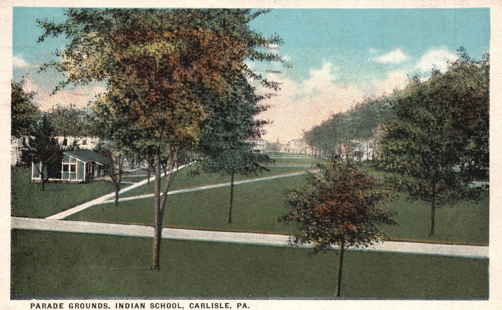 Vintage Postcard 1924 Parade Grounds Indian School Carlisle ...