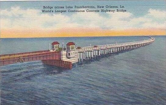 Louisiana New Orleans Bridge Across Lake Ponchartrain | United States ...