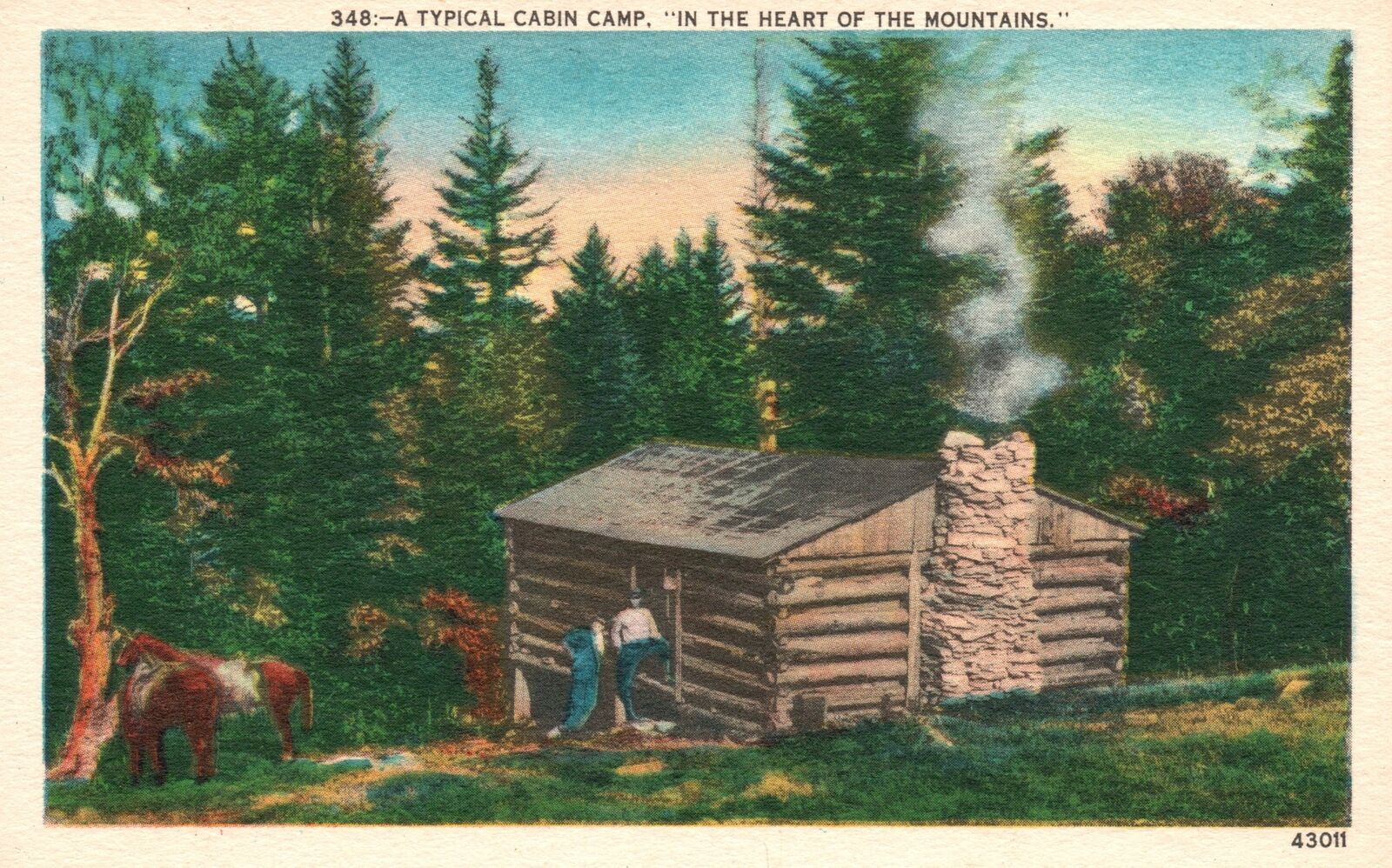 Vintage Postcard 1920's A Typical Cabin Camp In The Heart Of The ...