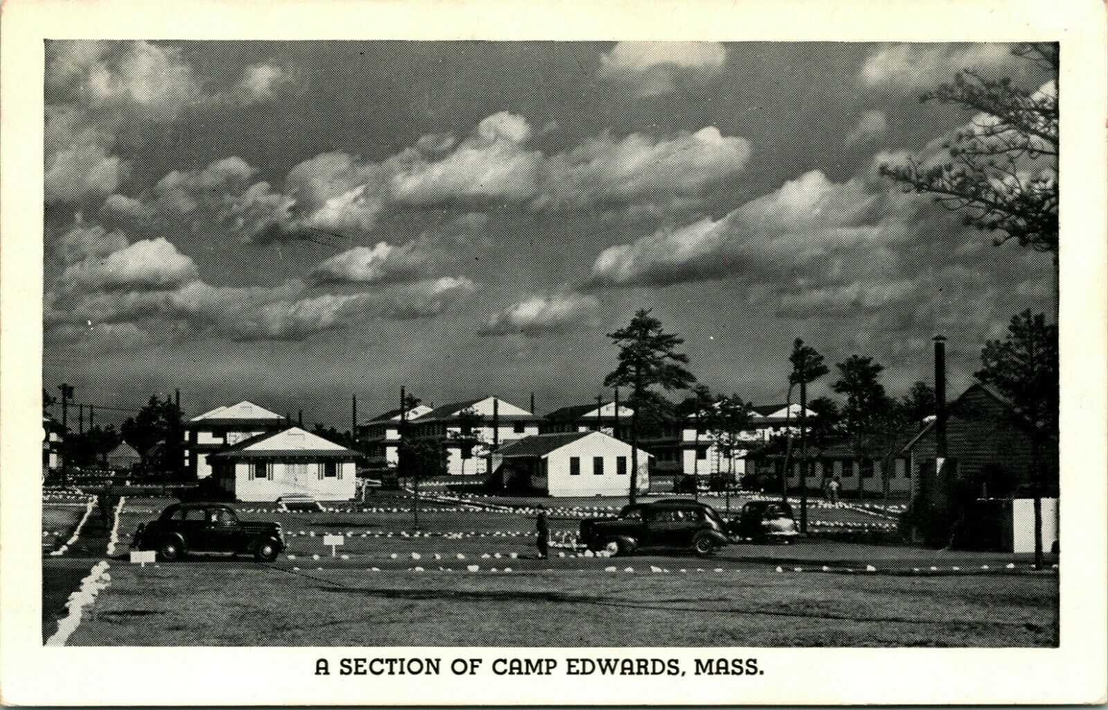 Vtg 1940s Postcard Camp Edwards Massachusetts MA A Section of Camp ...