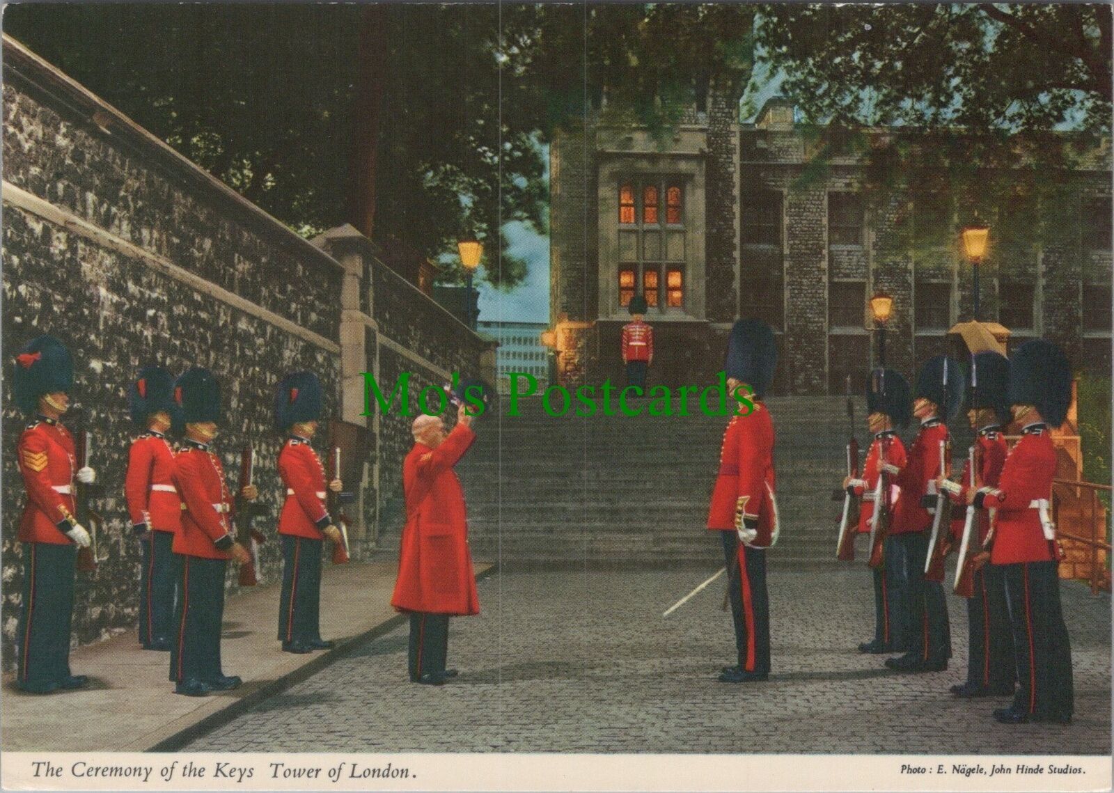 Military Postcard - Guards, The Ceremony of The Keys, Tower of London ...