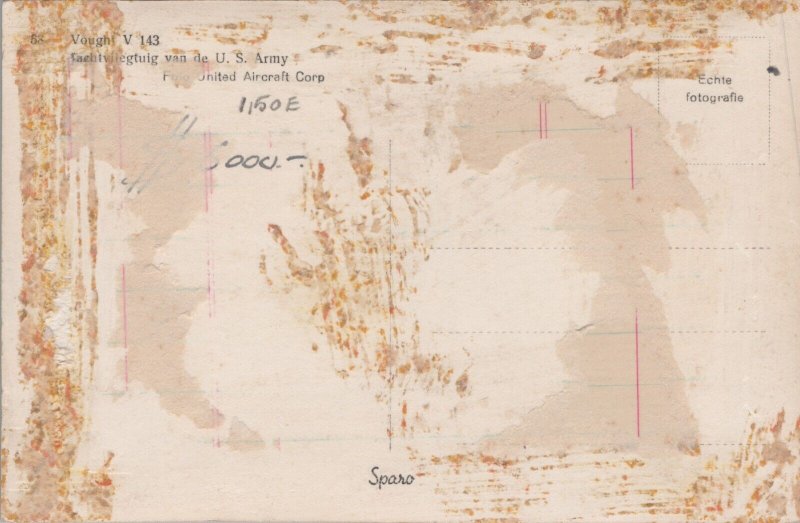 Vought V 143 Fighter Plane U.S. Army Aviation Vintage RPPC C169 ...