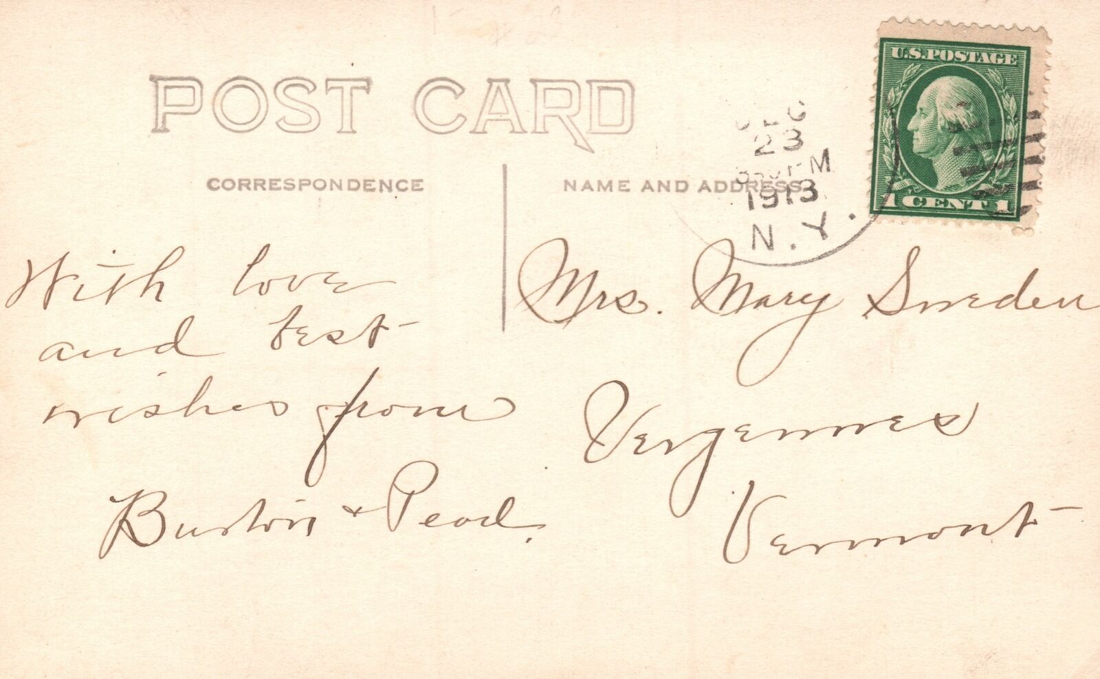 Vintage Postcard 1913 Portrait of Gentleman Man w/ A Mustache Wearing ...