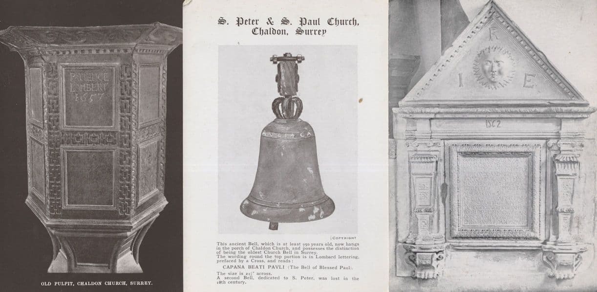 Ancient Bell Tablet Fire Of London Chaldon Church Surrey 3x Old ...