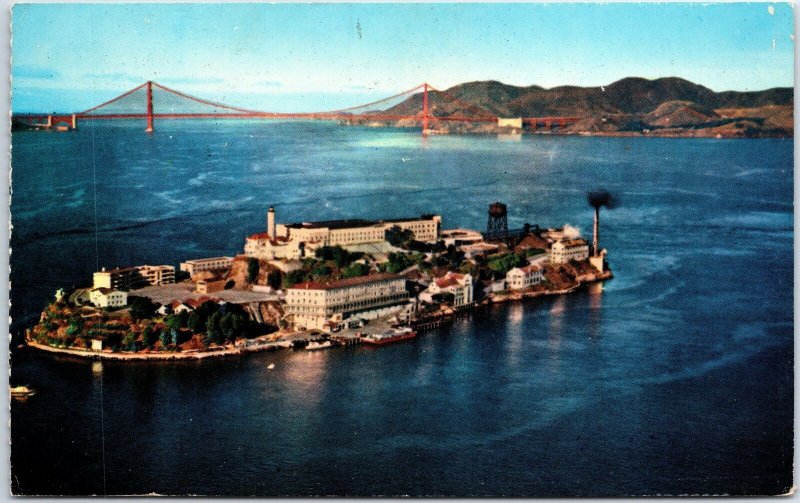 Vintage Postcard Bird's EYE View of Alcatraz Island Federal ...