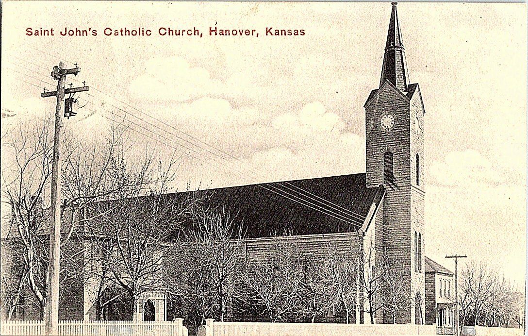 Saint John's Catholic Church Hanover Kansas Vintage Postcard Standard ...