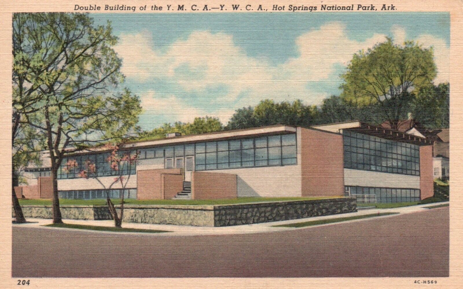Postcard AR Hot Springs Double Building YMCA YWCA 1954 Linen Vintage PC ...