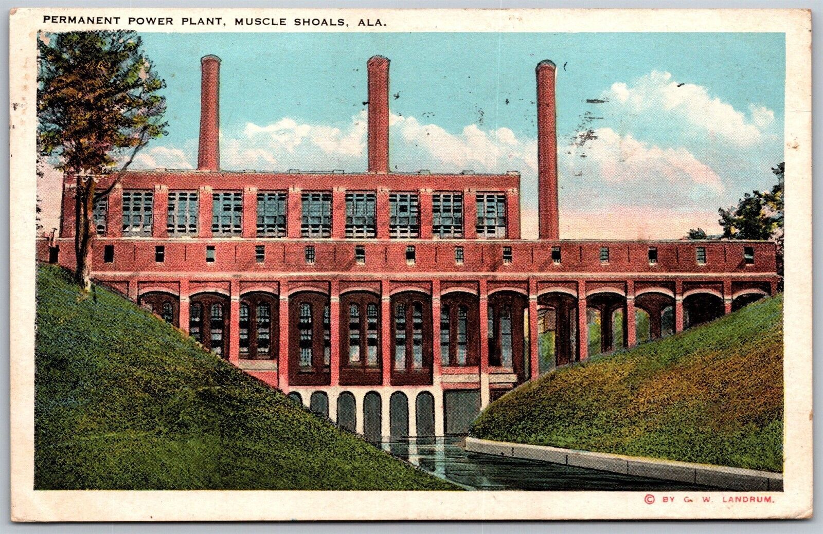 Vtg Muscle Shoals Alabama AL Permanent Power Plant 1920s Old View ...