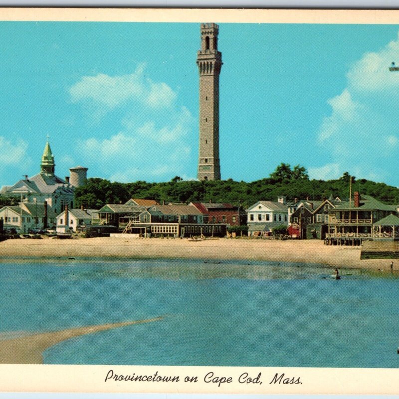 1957 Provincetown, Cape Cod, Mass. Pilgrim Memorial Monument Waterfront ...