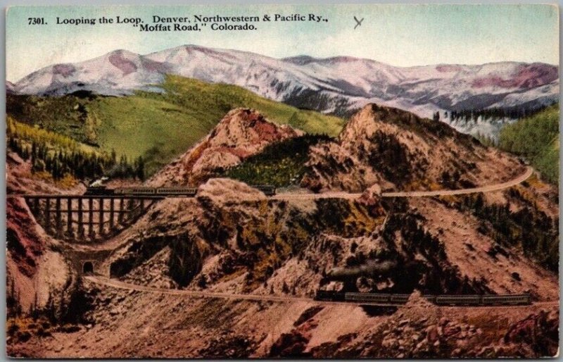 1910s MOFFAT ROAD Railroad Colorado Postcard "Looping the Loop" Bird's ...