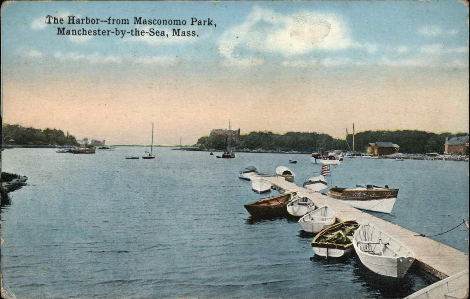 Manchester Massachusetts MA Mesconoma Park Harbor Boat c1900s-20s ...