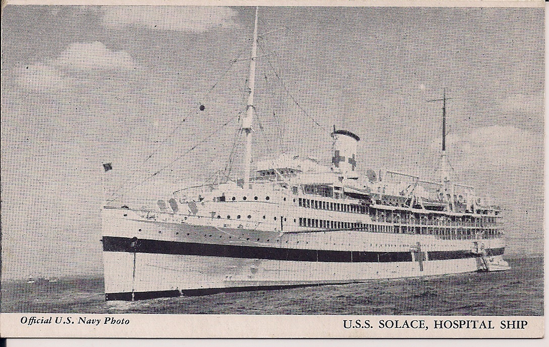 USS Solace, Hospital Ship AH-5, US Navy Photo, Arcade Card, WWII, SS ...