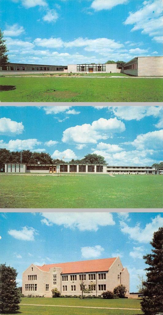 3~Postcards Howe, IN Indiana HOWE MILITARY SCHOOL Campus Scenes ca1950 ...
