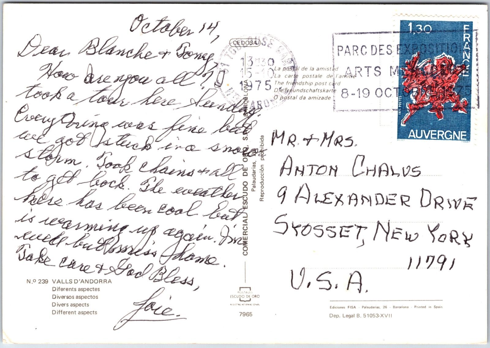 Vintage Continental Size Postcard Animated MAP & (4) Scenes in Andorra ...