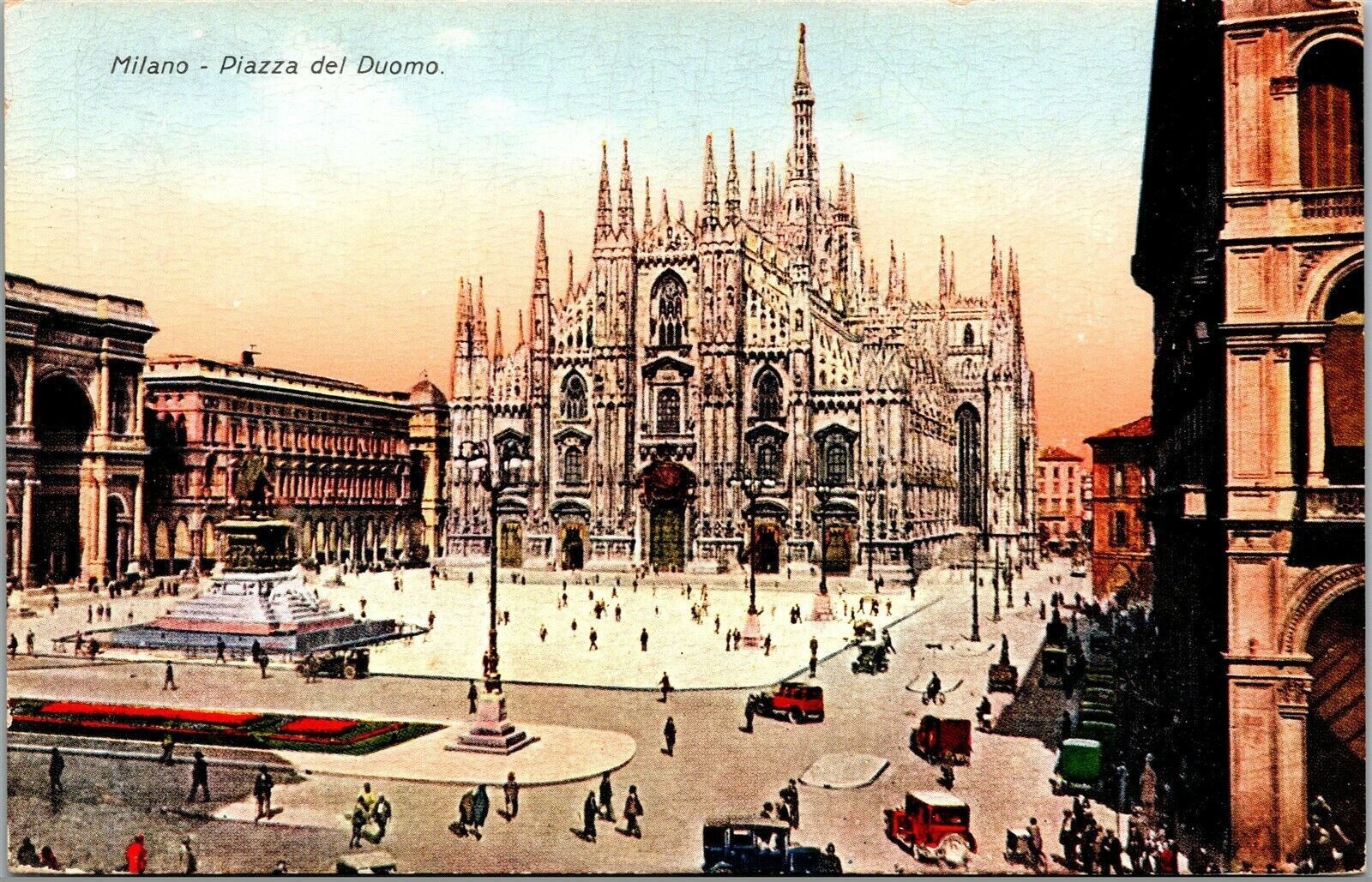 Vtg Milano Italy Piazza del Duomo Cathedreal Square City of Milan 1910s ...
