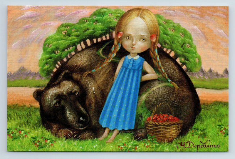 LITTLE GIRL & BROWN BEAR in Forest Tree Masha Fairy Tale Russian ...