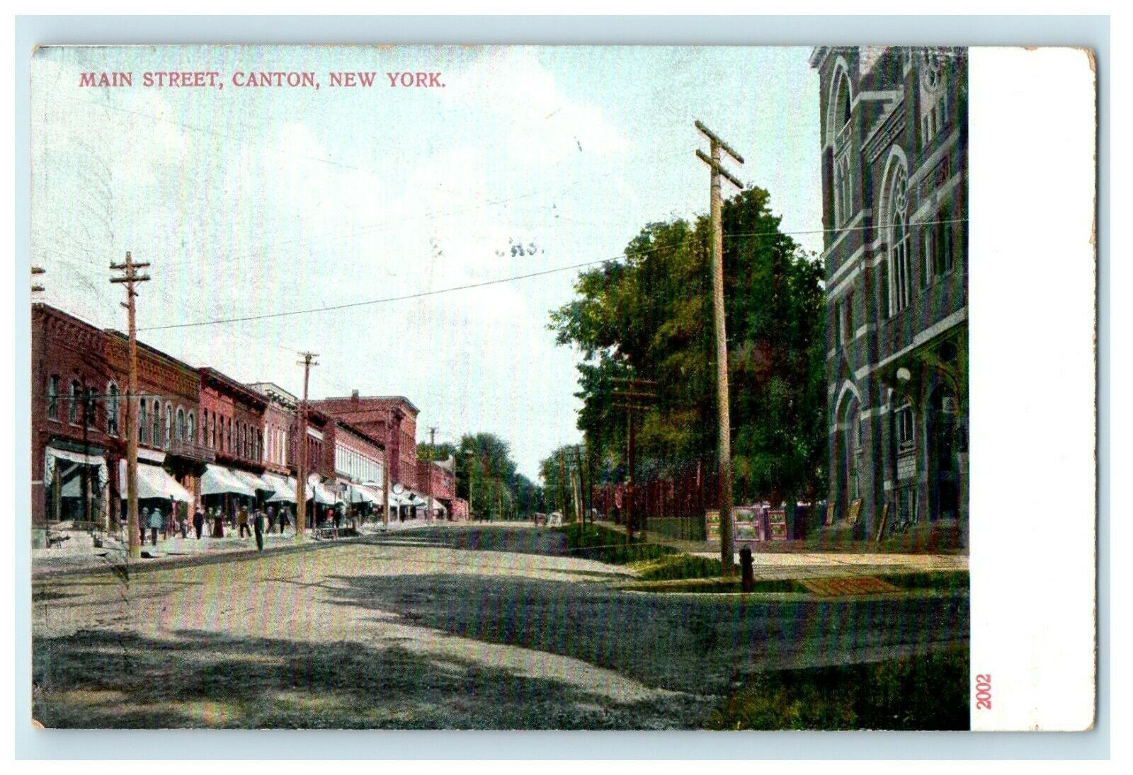 1913 The Main Street View Canton New York NY Posted Antique Postcard ...