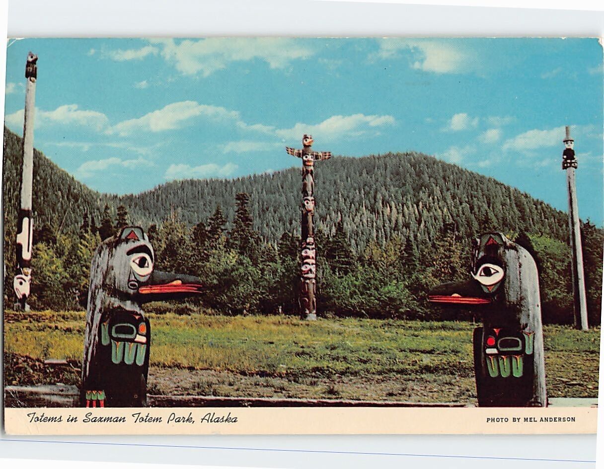 Postcard Totems in Saxman Totem Park, Saxman, Alaska | United States ...