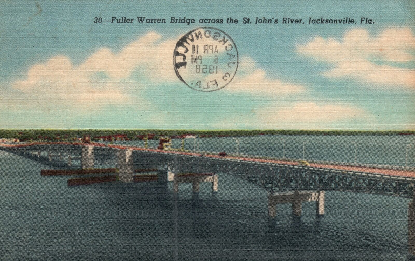 Vintage Postcard 1958 Fuller Warren Bridge Across St. John River ...