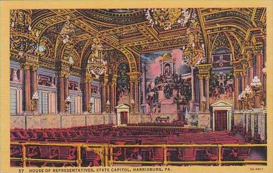 Pennsylvania Harrisburg House Of Representatives State Capitol 1955 ...