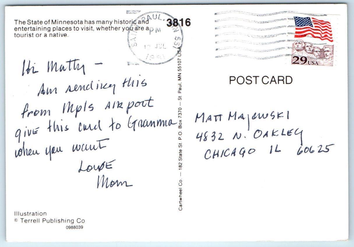 3 Postcards MINNESOTA, MN "10,000 Lakes " ILLUSTRATED MAPS Cartographs ...