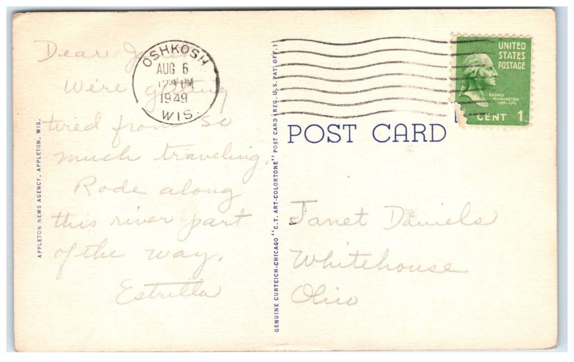 1949 Paper Mill on the Fox River, Appleton, WI Postcard | United States ...