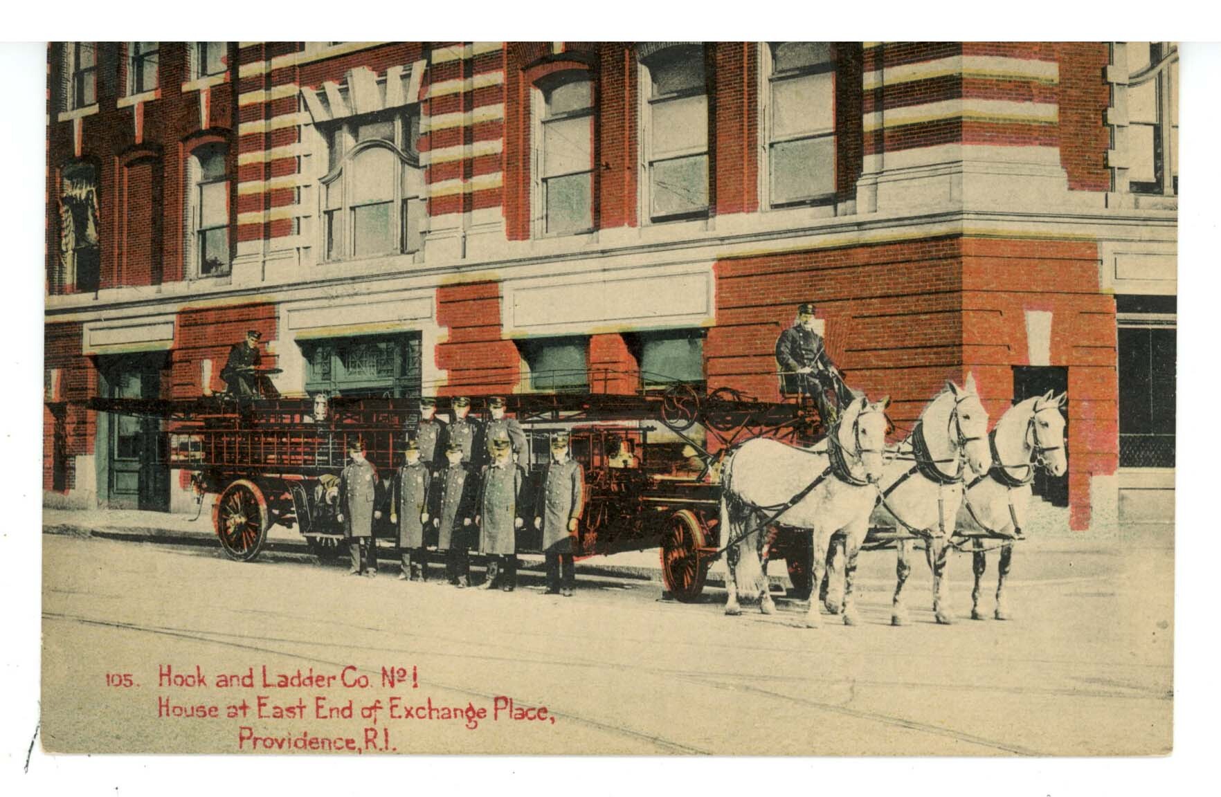 RI - Providence. Fire Department, Hook & Ladder No 1 Sta & Apparatus ...